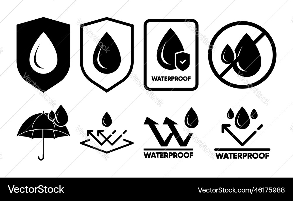 Water Resistant Icons - Protection Royalty Free Vector Image