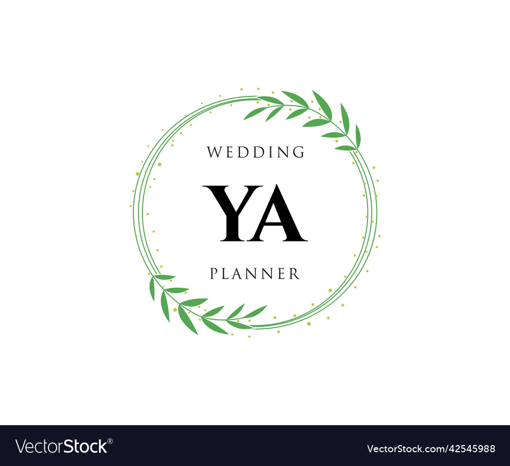 Ya initials letter wedding monogram logos Vector Image