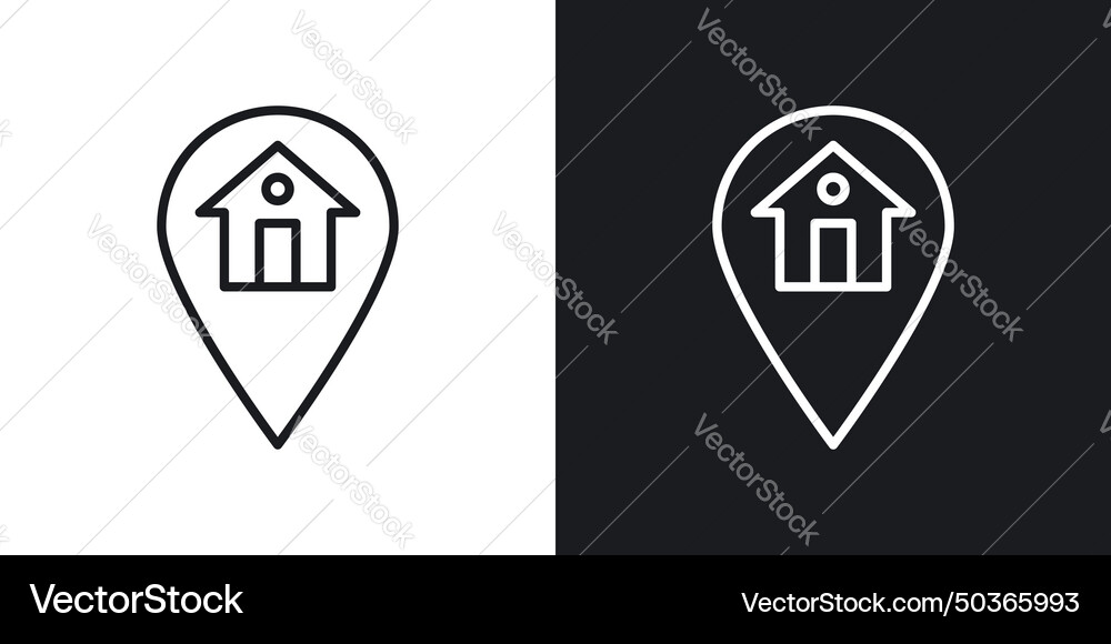 Address icon set home loacation logo Royalty Free Vector