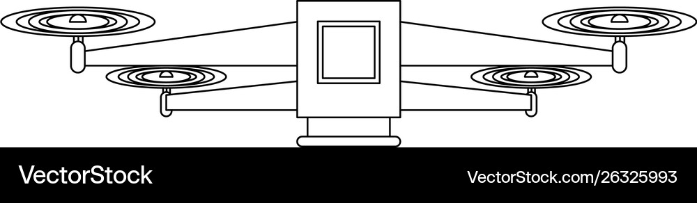 Air drone remote control cartoon in black Vector Image