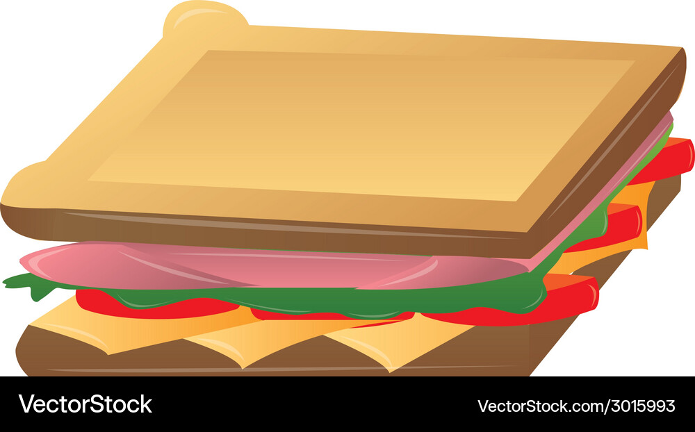 An isolated delicious sandwich on a white Vector Image
