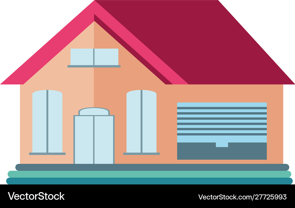 Cute building house on white background Royalty Free Vector