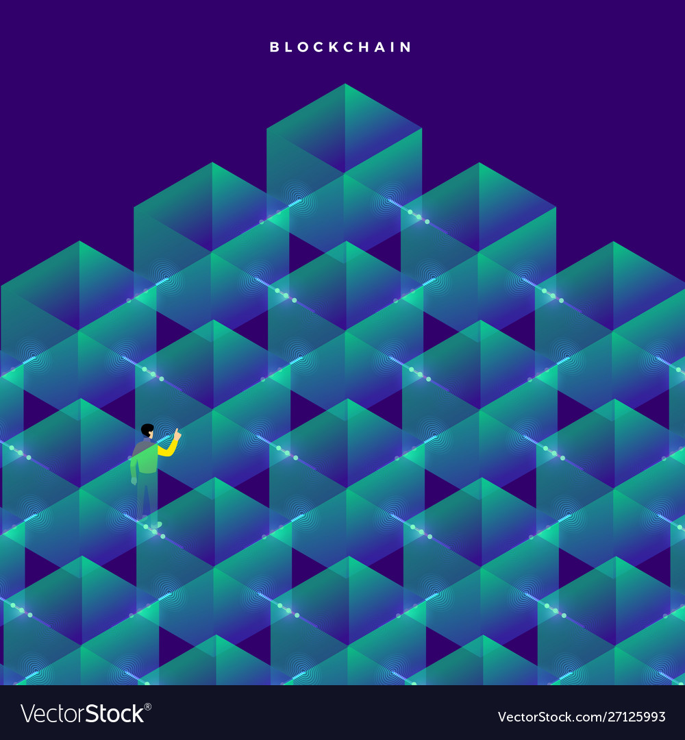 Flat design concept blockchain security digital Vector Image