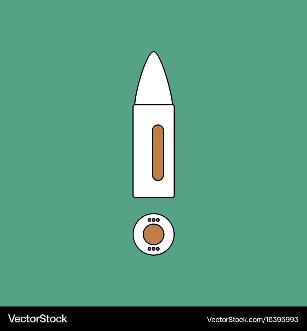 Flat icon design collection military bullet Vector Image