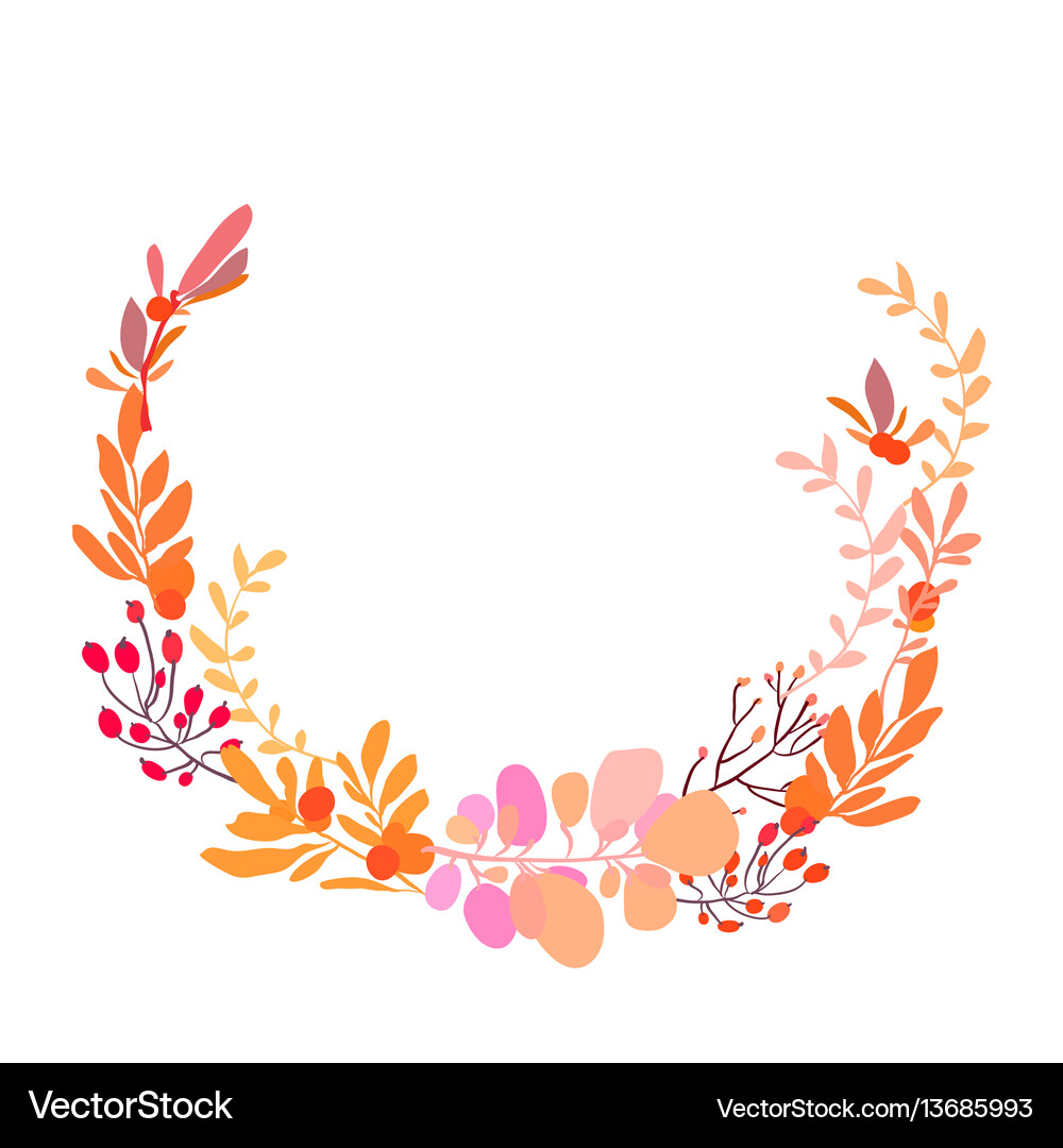 Floral flowers wreath Royalty Free Vector Image