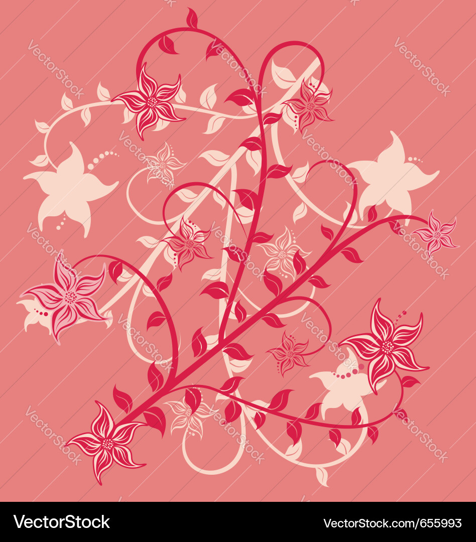 Floral pink design Royalty Free Vector Image - VectorStock