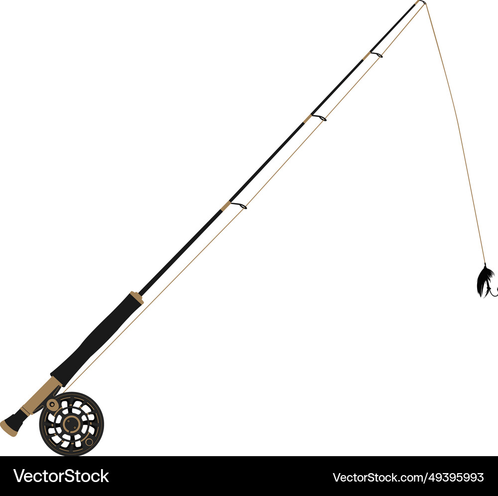 Fly fishing rod Royalty Free Vector Image - VectorStock