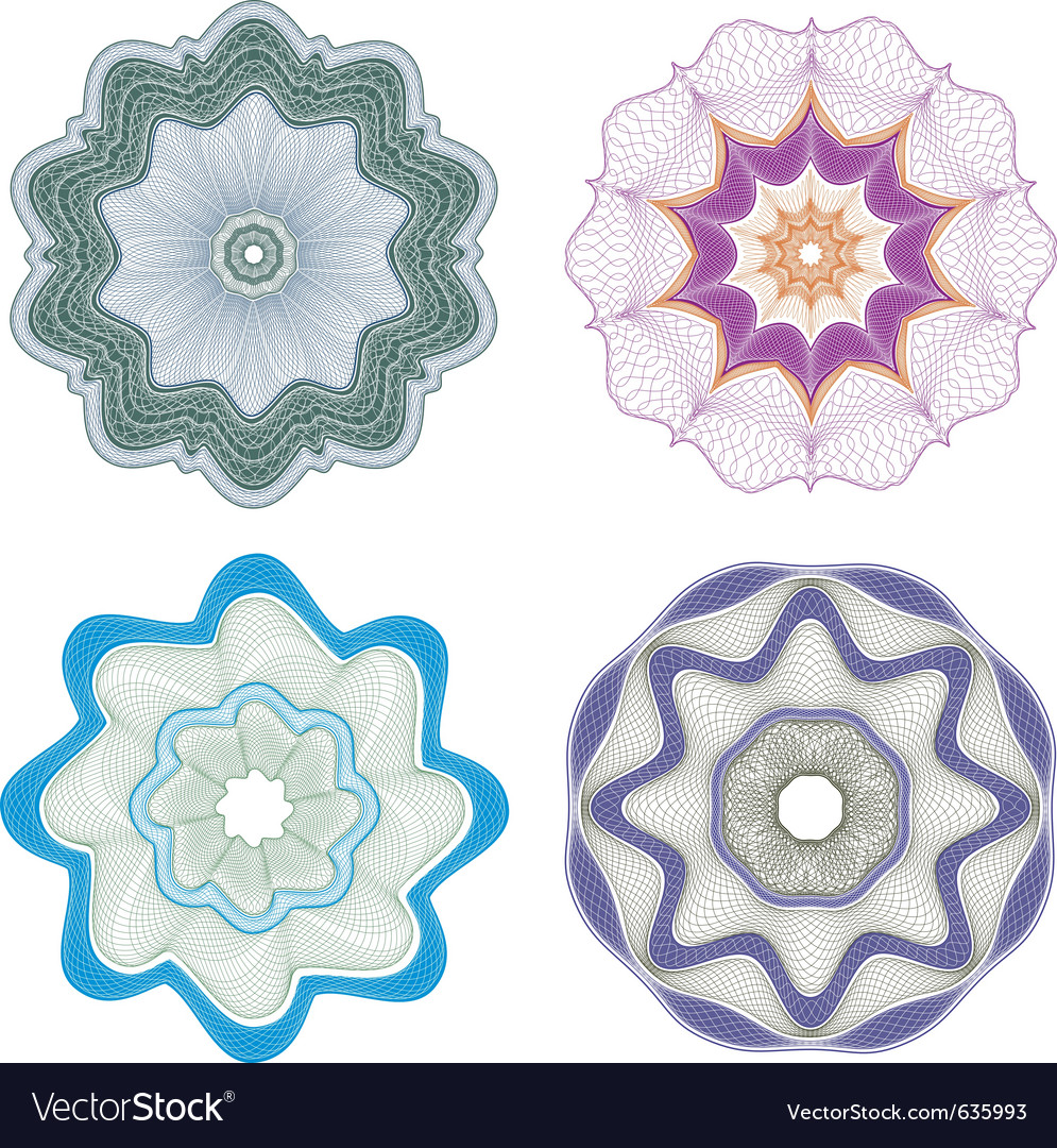 Guilloche elements Royalty Free Vector Image - VectorStock