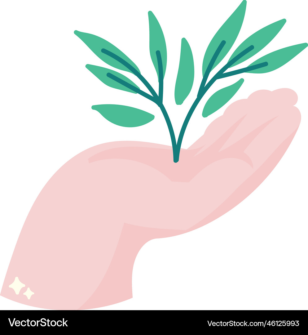 Hand with plant ecological sustainability Vector Image