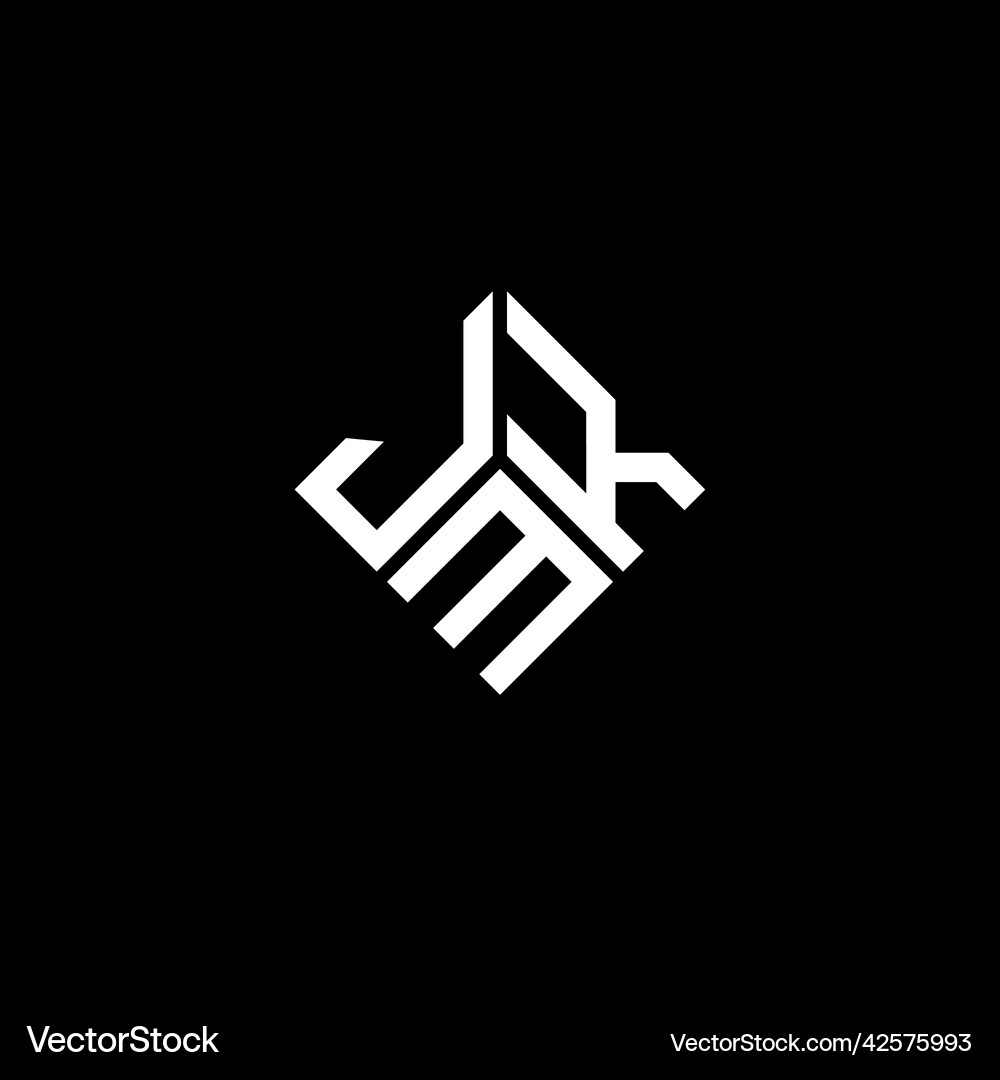 Jmk letter logo design on black background Vector Image