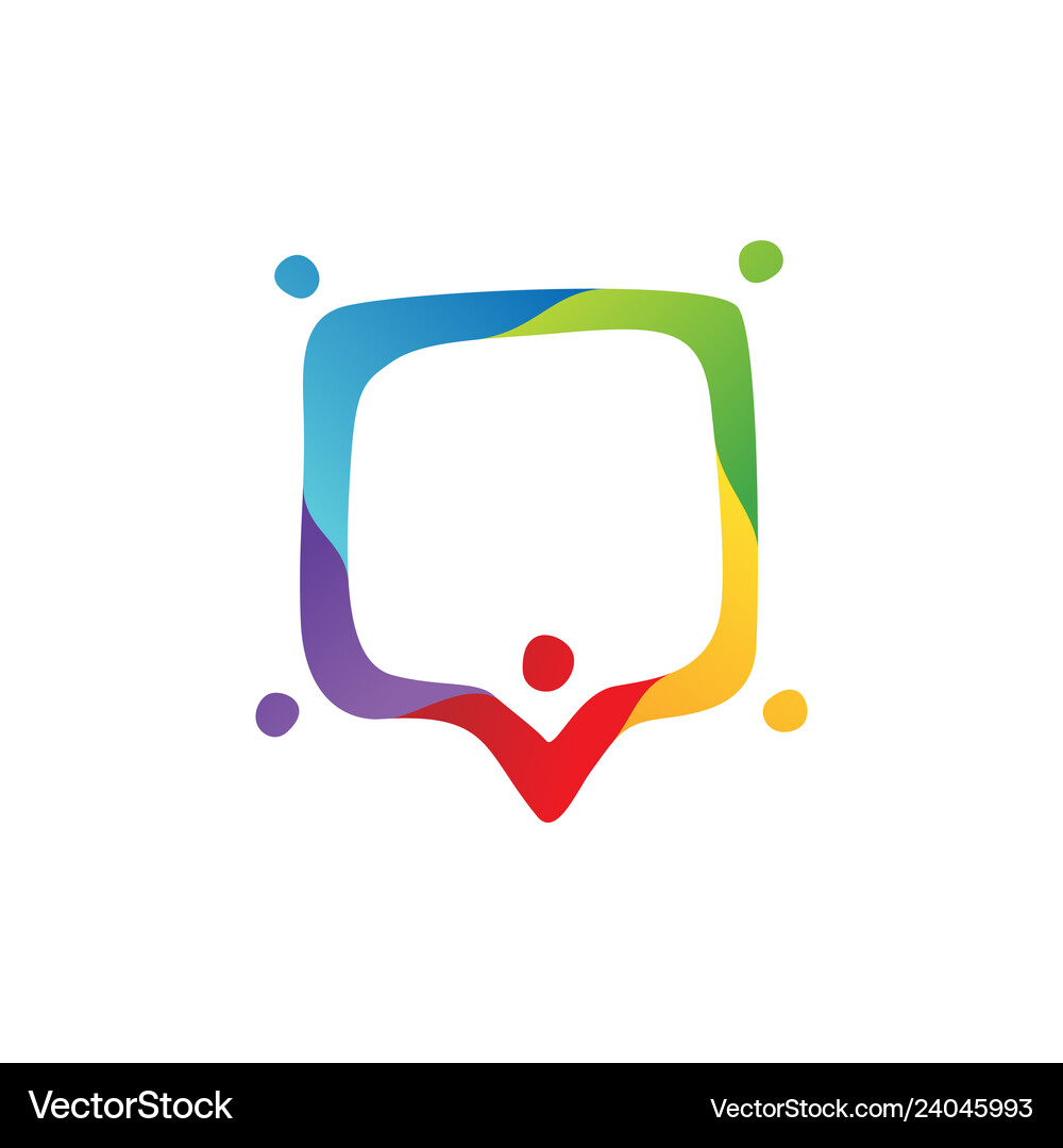 People family together human unity chat bubble Vector Image