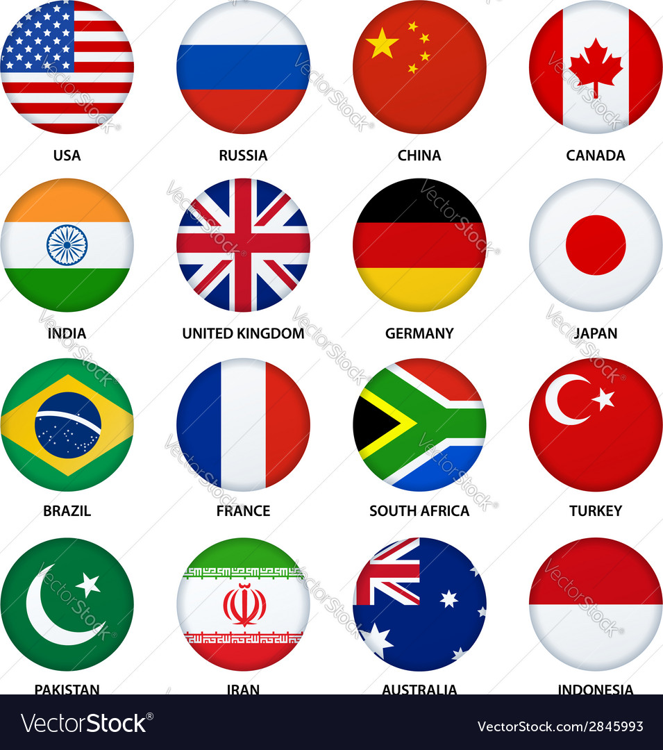 Set round flags buttons - 1 Royalty Free Vector Image Set round flags buttons - 1 Royalty Free Vector Image