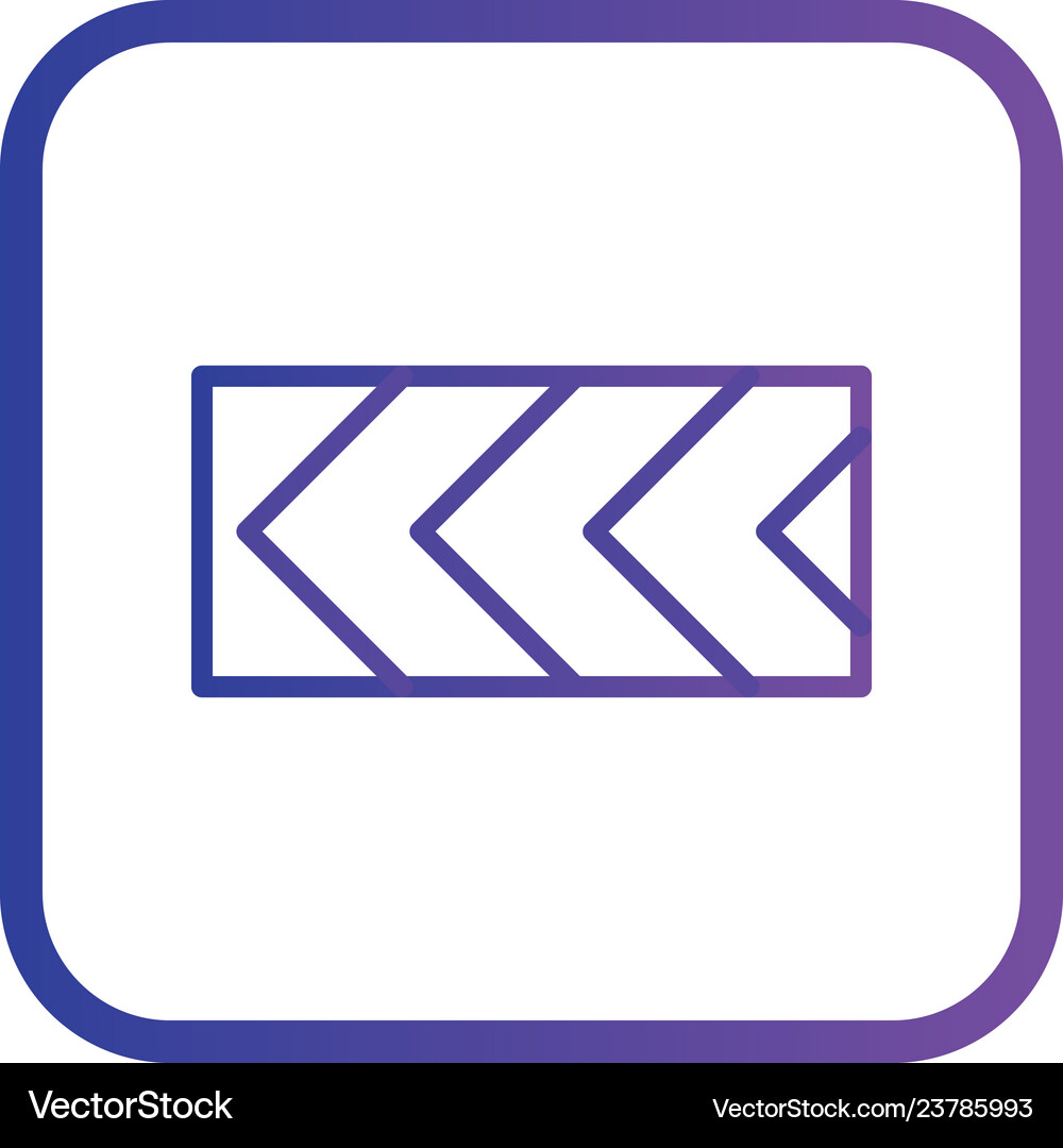 Sharp deviation of route to left road sign icon Vector Image