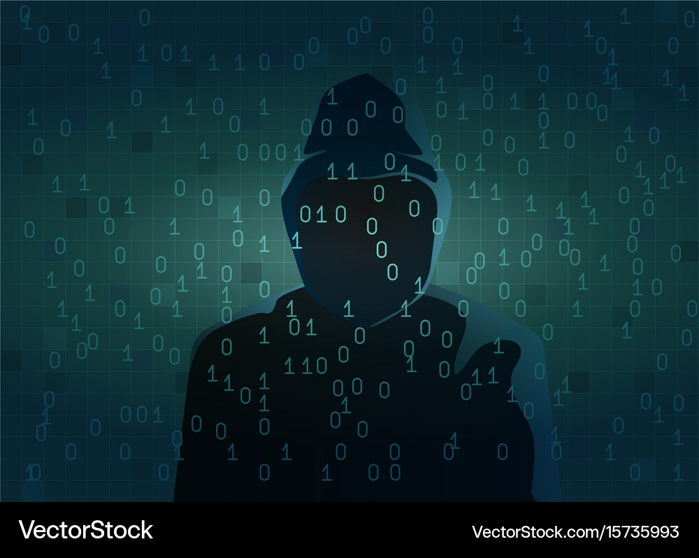 Silhouette of hacker dark figure Royalty Free Vector Image
