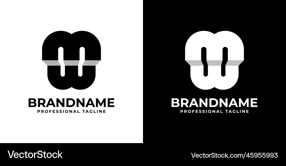 Simple mw monogram logo suitable for any business Vector Image