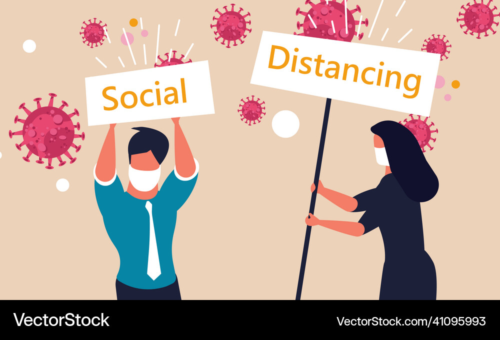 Social distancing and global risk coronavirus Vector Image