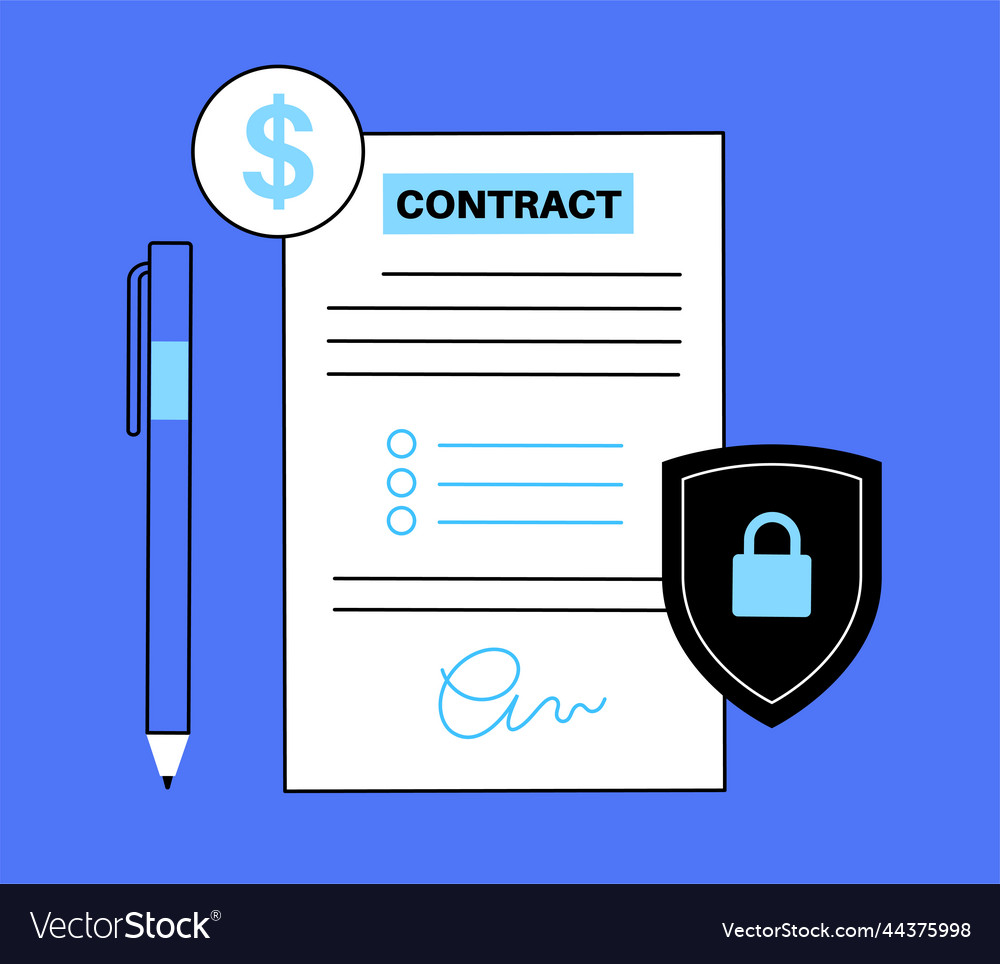 Contract document form Royalty Free Vector Image