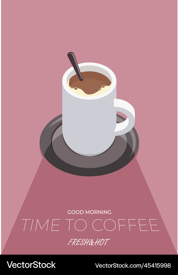 Cup of coffee top view Royalty Free Vector Image