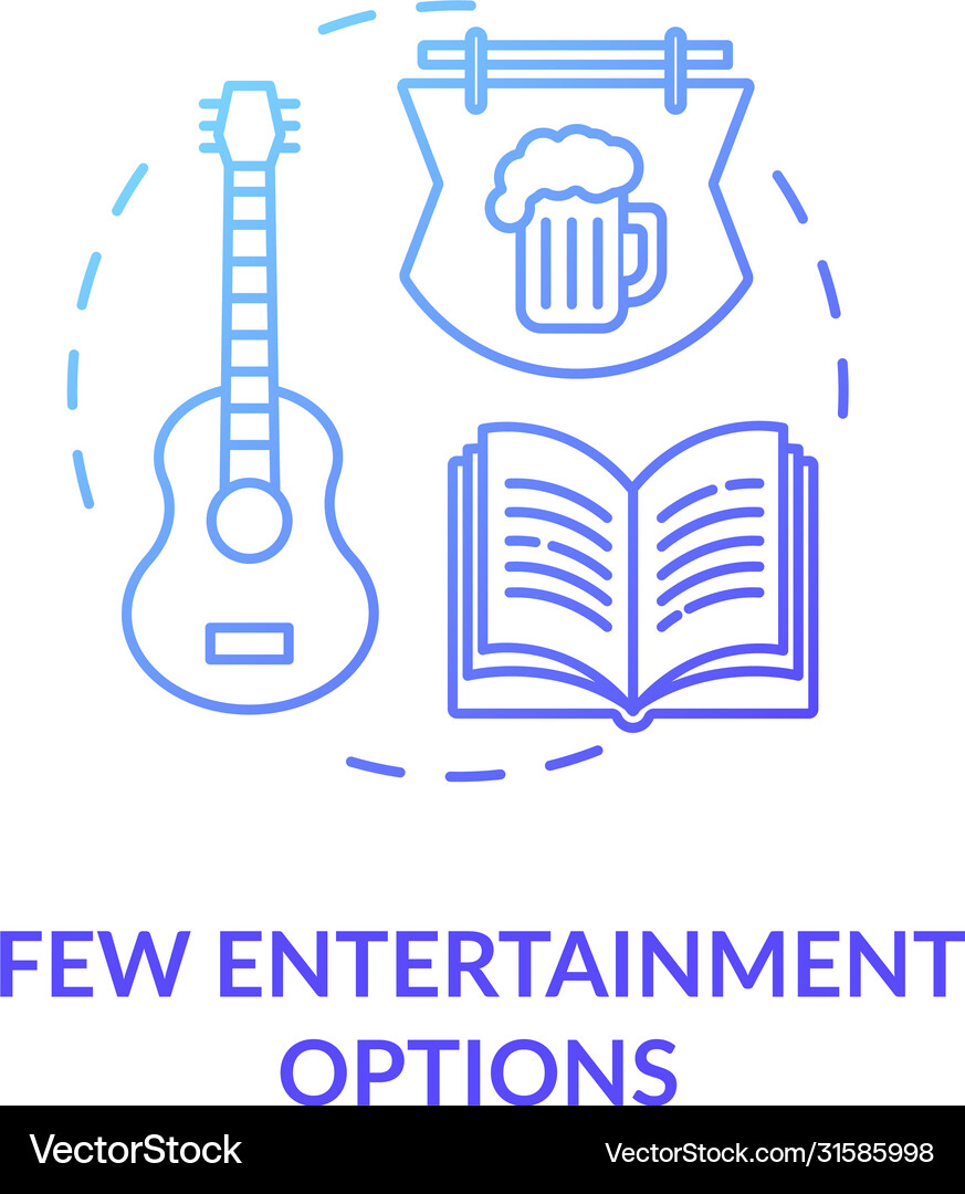 Few entertainment options blue concept icon Vector Image