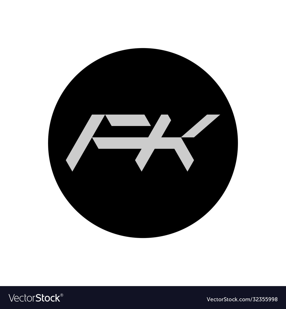 Fk letter logo design with simple style Royalty Free Vector