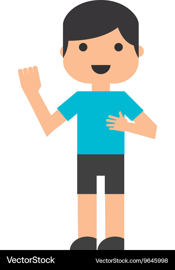 Happy little boy isolated icon design Royalty Free Vector