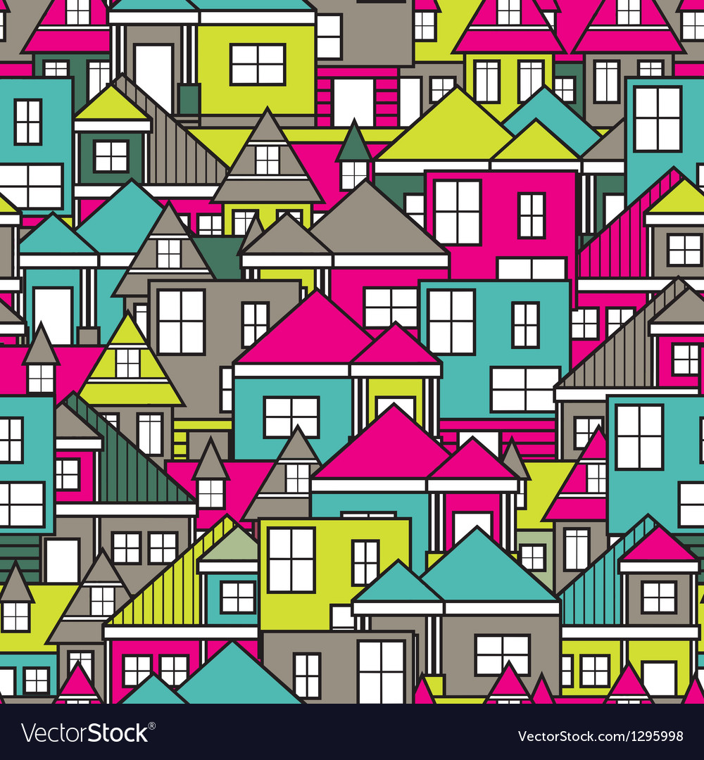 House seamless pattern Royalty Free Vector Image