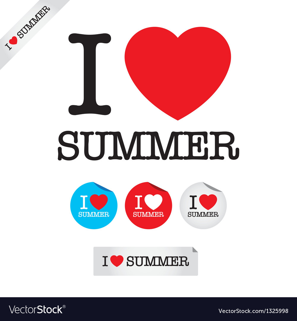 I love summer Royalty Free Vector Image - VectorStock