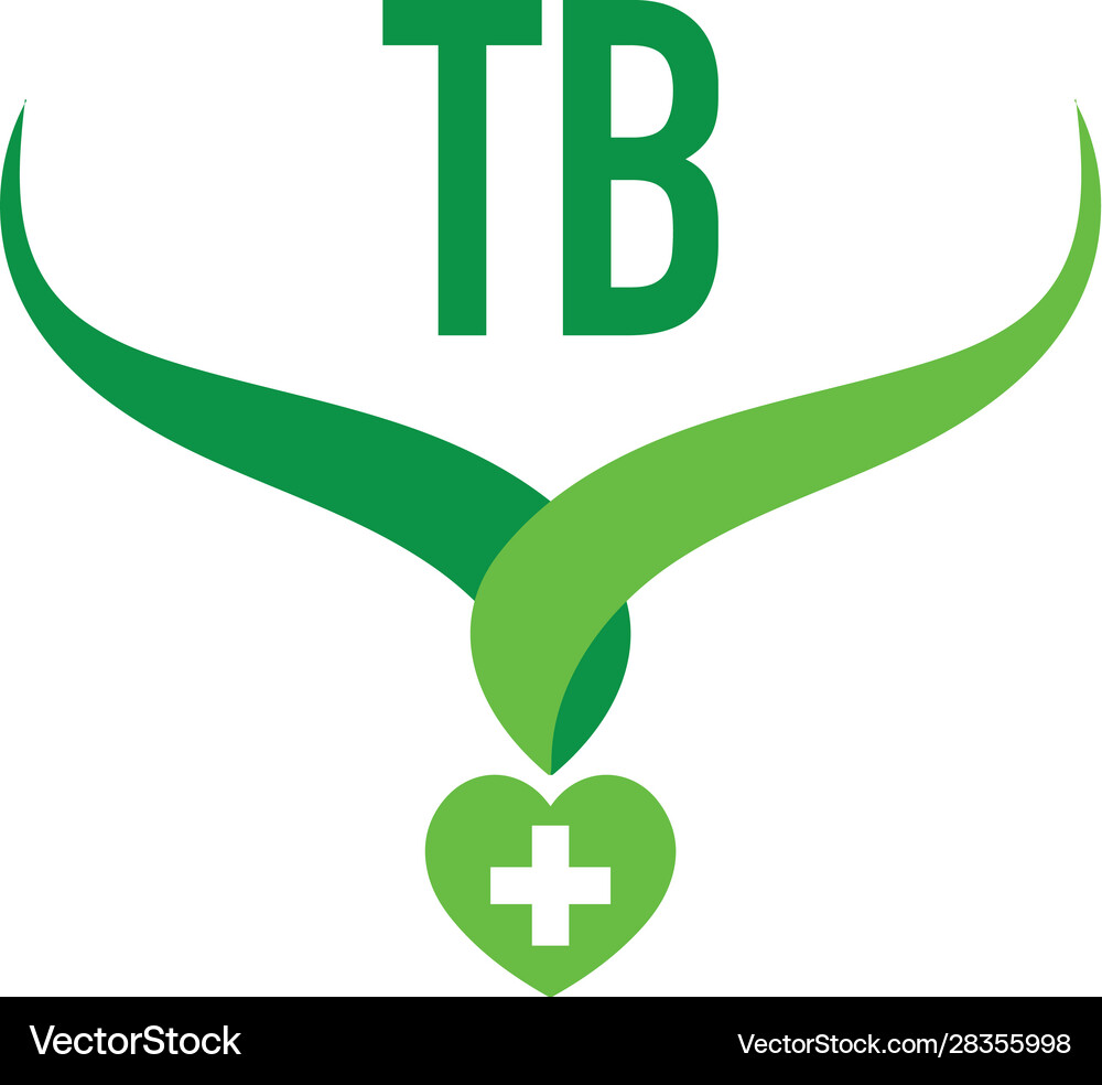 Initial letter tb creative health green logo Vector Image