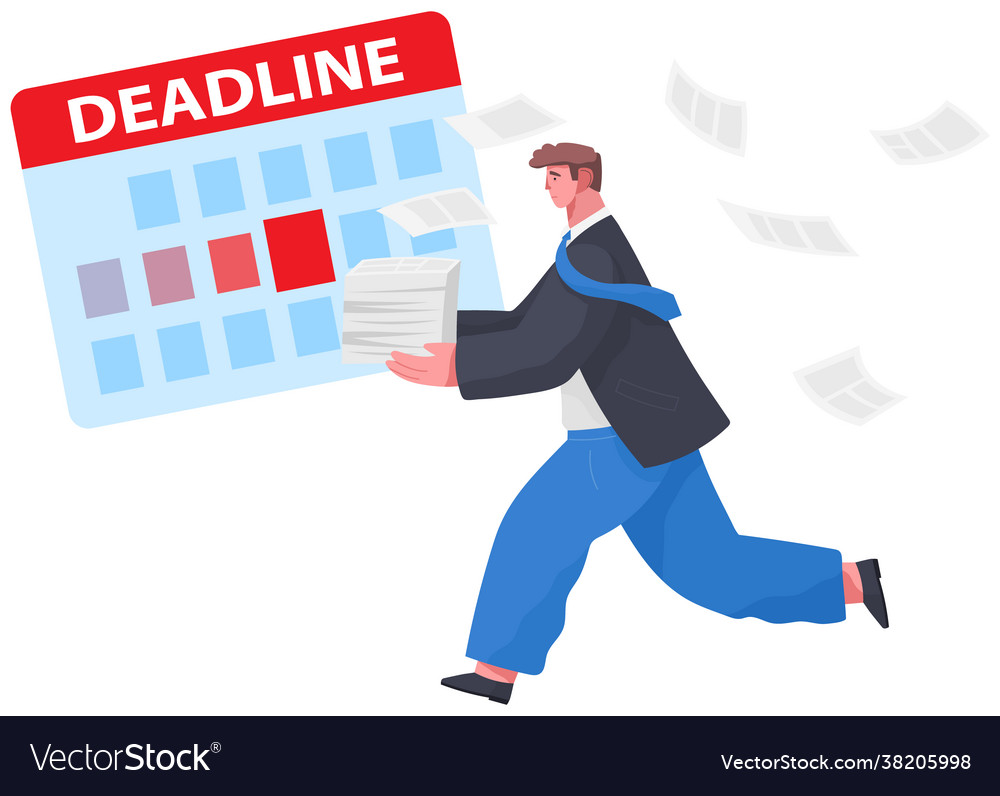 Missing deadline bad time management work Vector Image