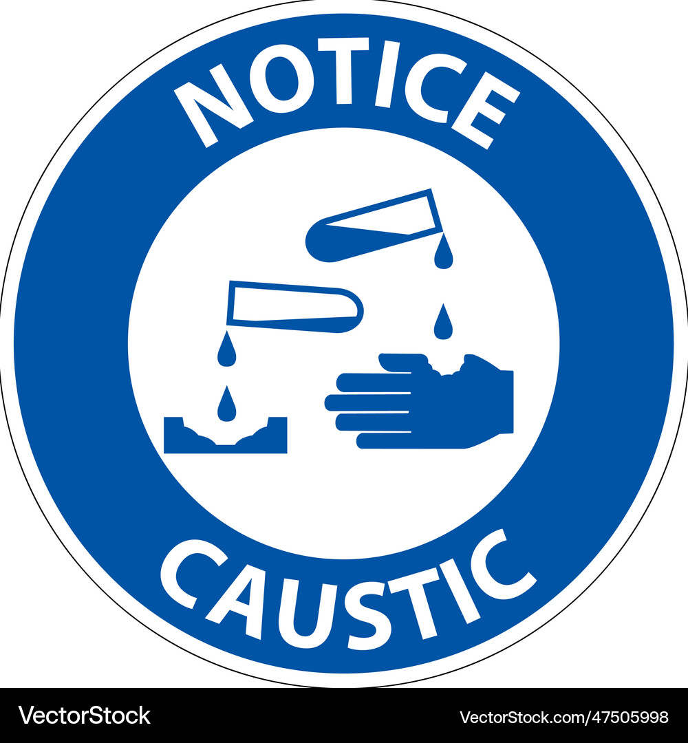 Notice caustic symbol sign on white background Vector Image