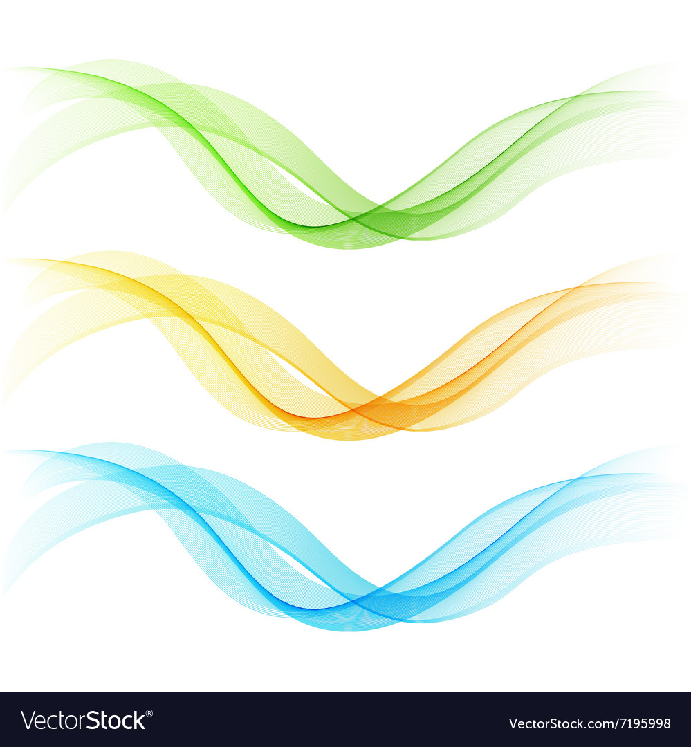 Set of wavy lines abstract template design Vector Image