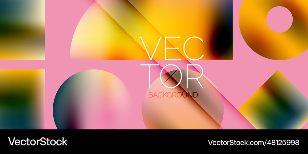 Squares and circles design fluid color gradients Vector Image