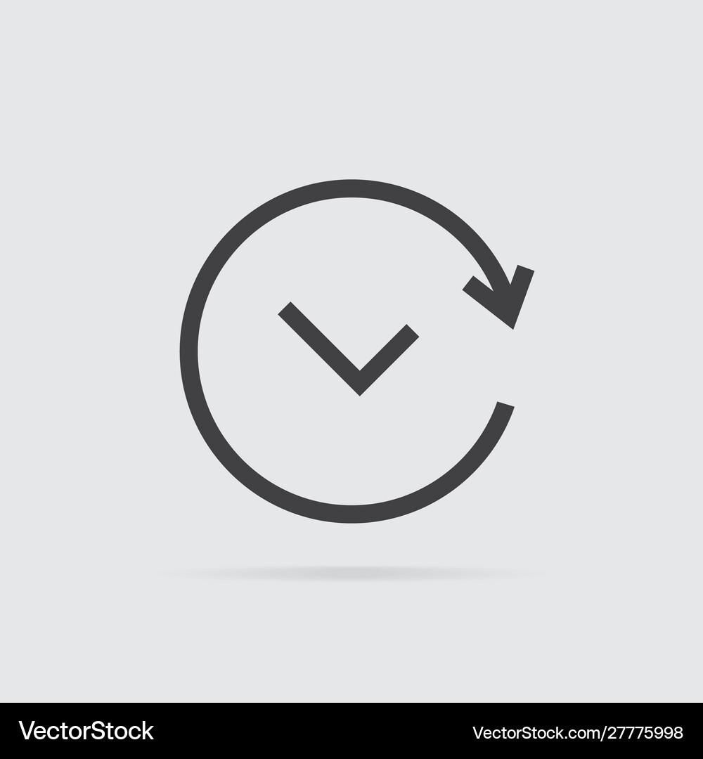 Time arrow icon in flat style isolated on grey Vector Image