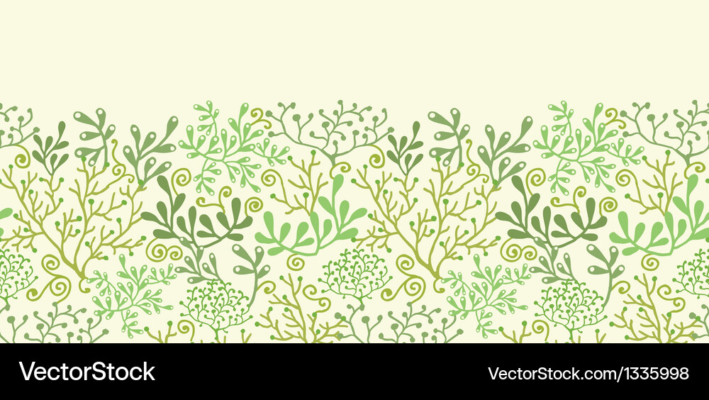 Underwater seaweed garden horizontal seamless Vector Image