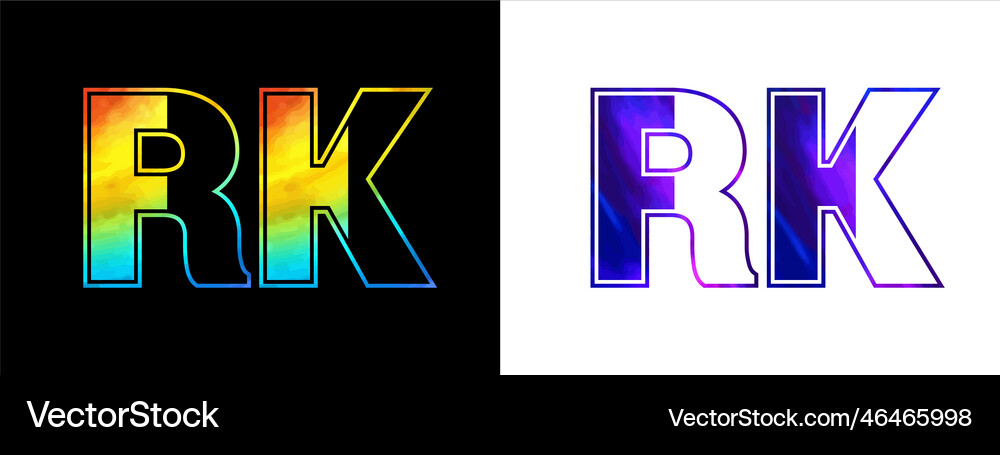 Unique rk letter logo icon template premium Vector Image