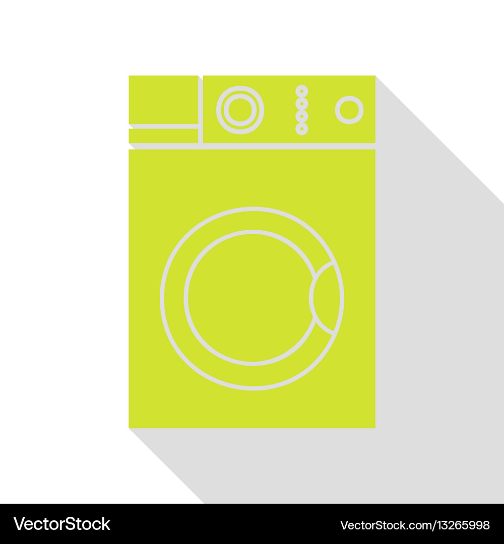 Washing machine sign pear icon with flat style Vector Image