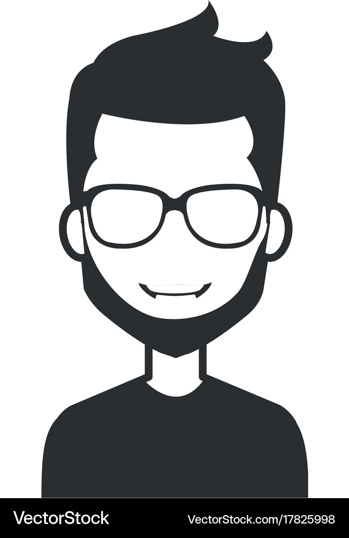 Young man with glasses avatar character Royalty Free Vector