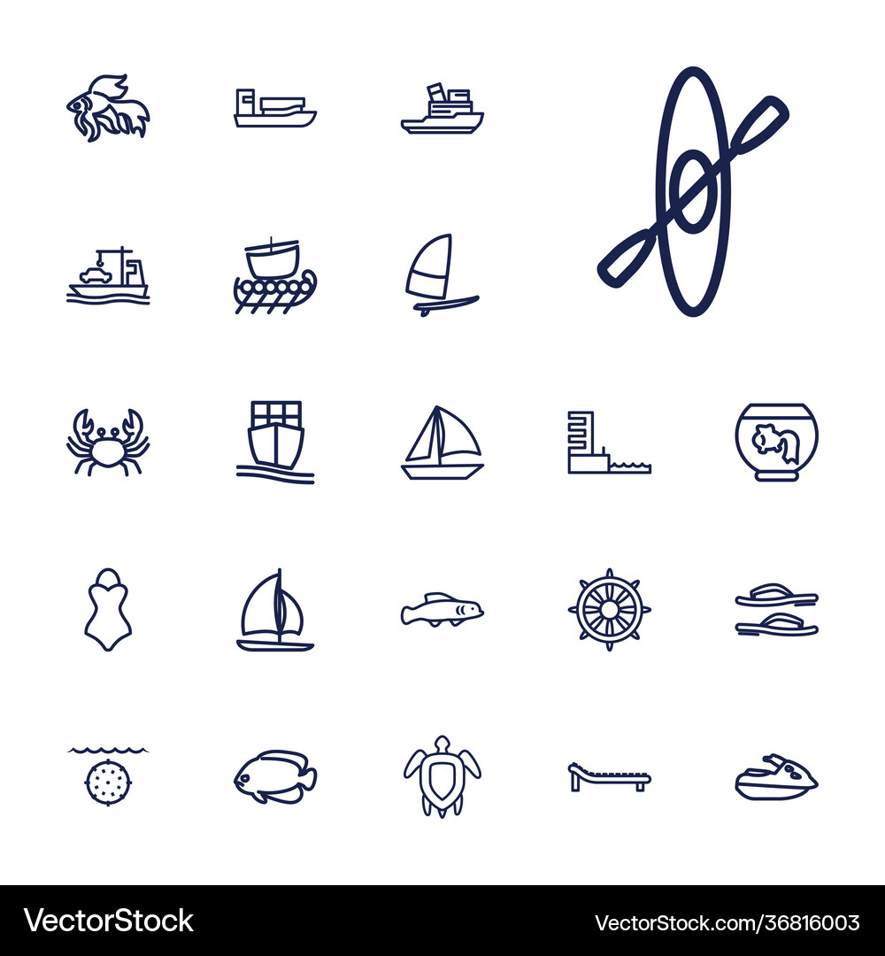 22 sea icons Royalty Free Vector Image - VectorStock