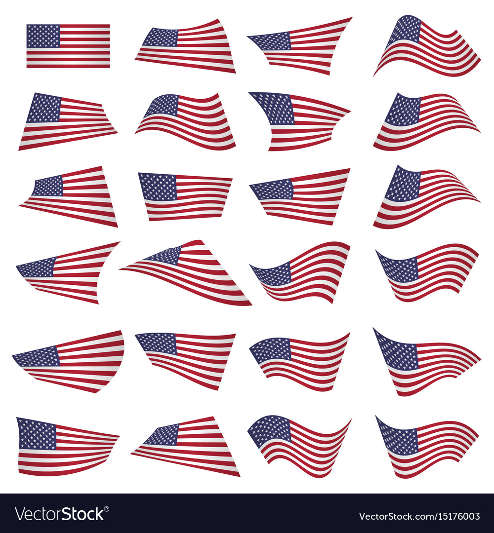 American flag setamerican flag blowing Royalty Free Vector