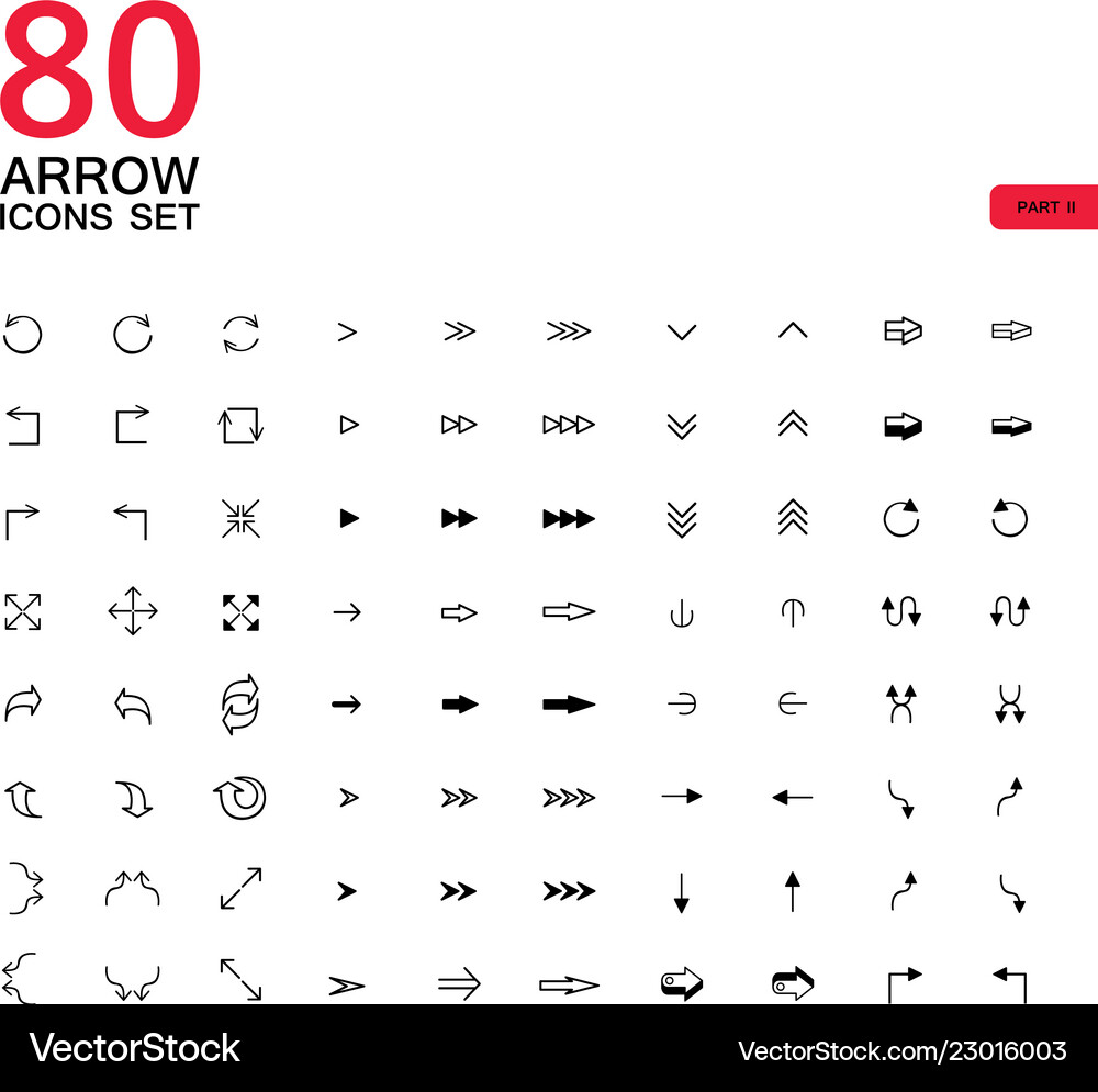Arrow sign icons buttons set Royalty Free Vector Image