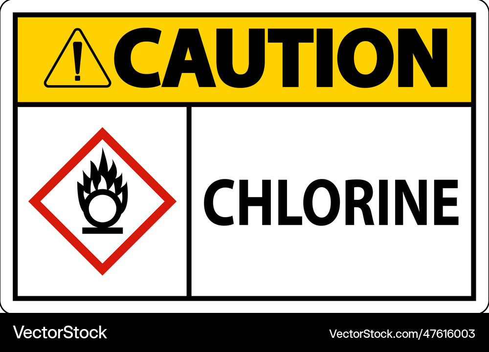 Caution chlorine oxidizer ghs sign on white Vector Image