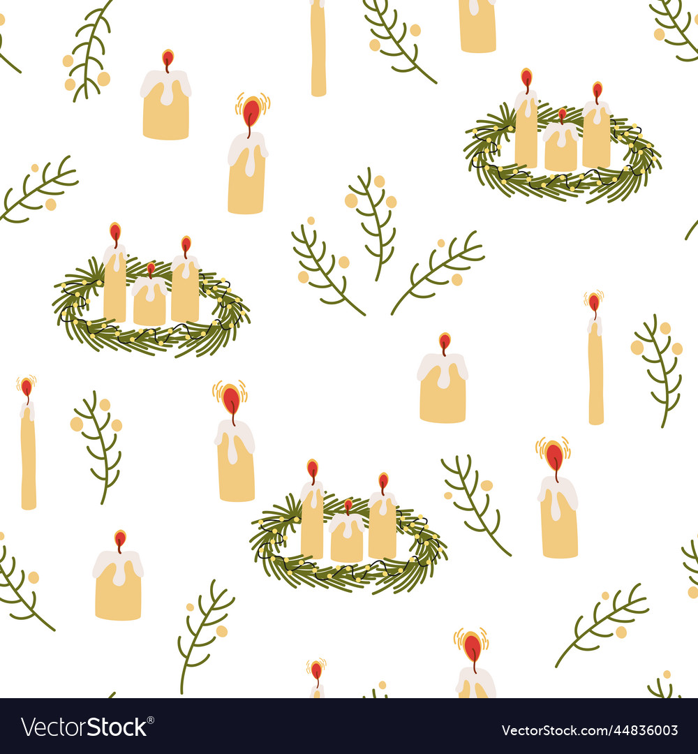 Christmas elements seamless pattern winter Vector Image