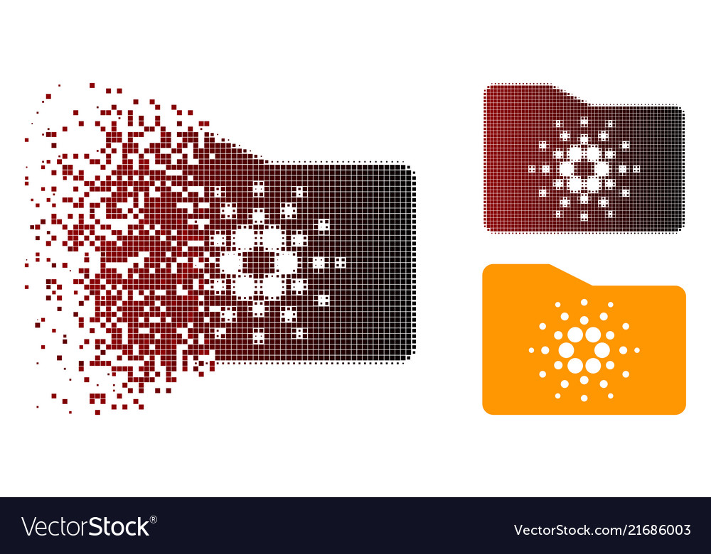 Damaged pixel halftone cardano folder icon Vector Image Damaged pixel halftone cardano folder icon Vector Image