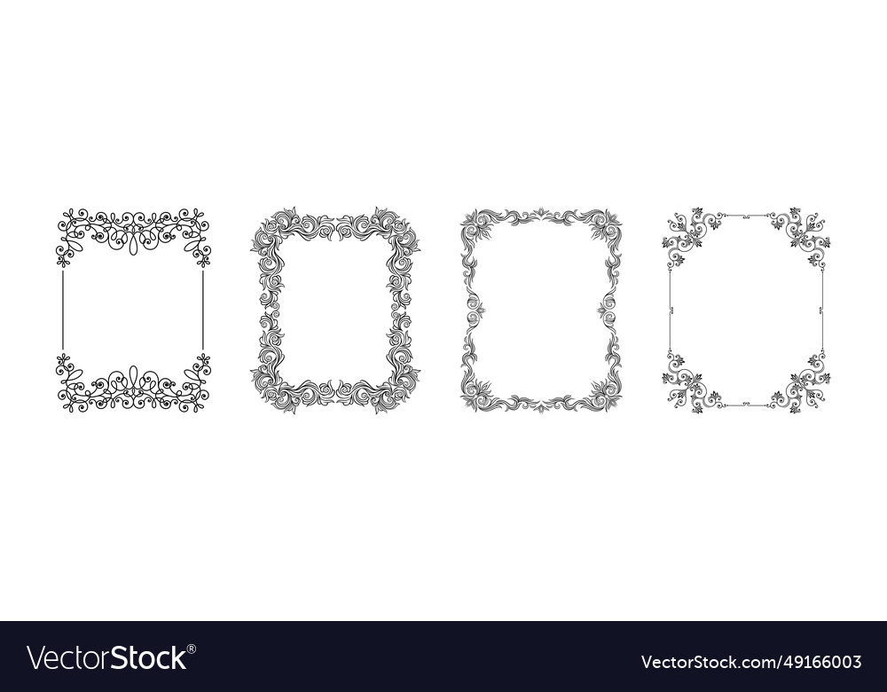 Decorative frames with ornament rectangle border Vector Image