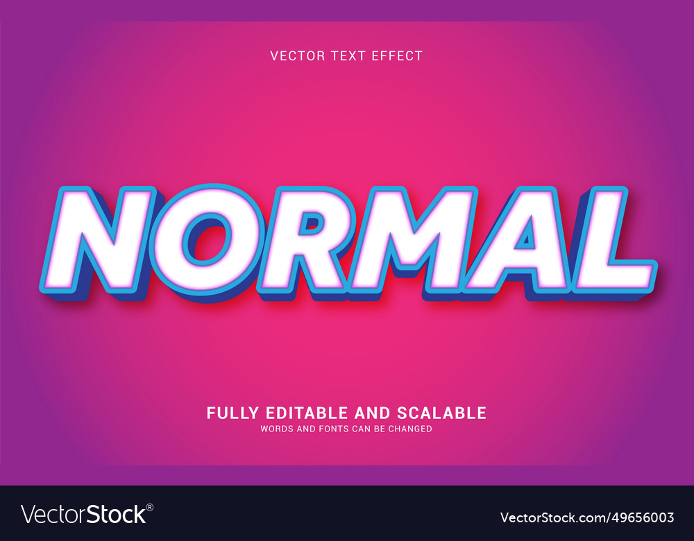 Editable text effect normal style Royalty Free Vector Image