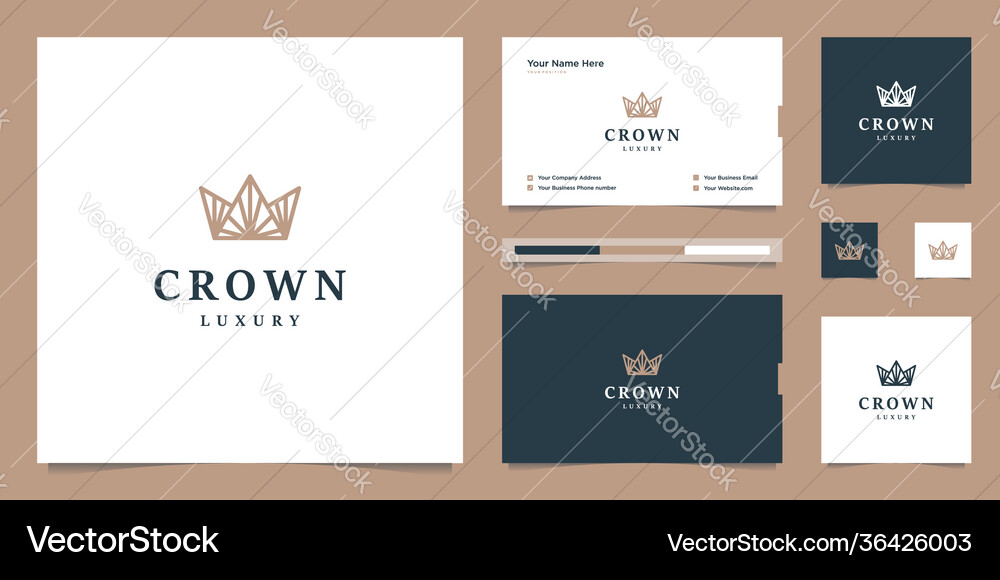 Elegant simple logo crown design symbol Royalty Free Vector