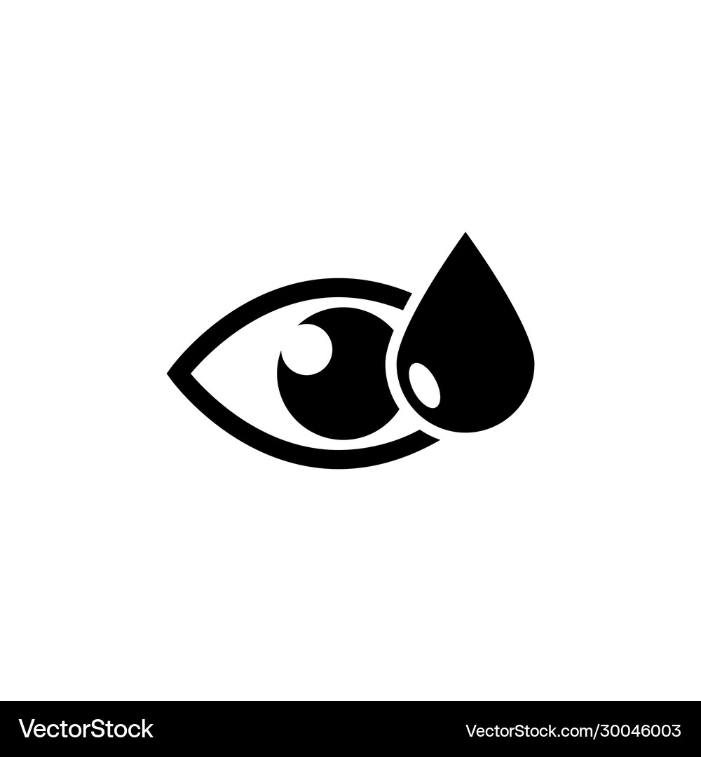 Eye with medicine water drop flat icon Royalty Free Vector