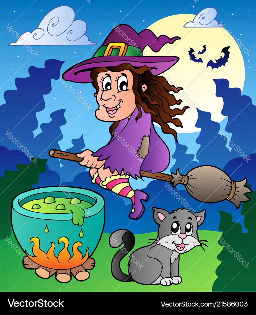Halloween character scene 2 Royalty Free Vector Image
