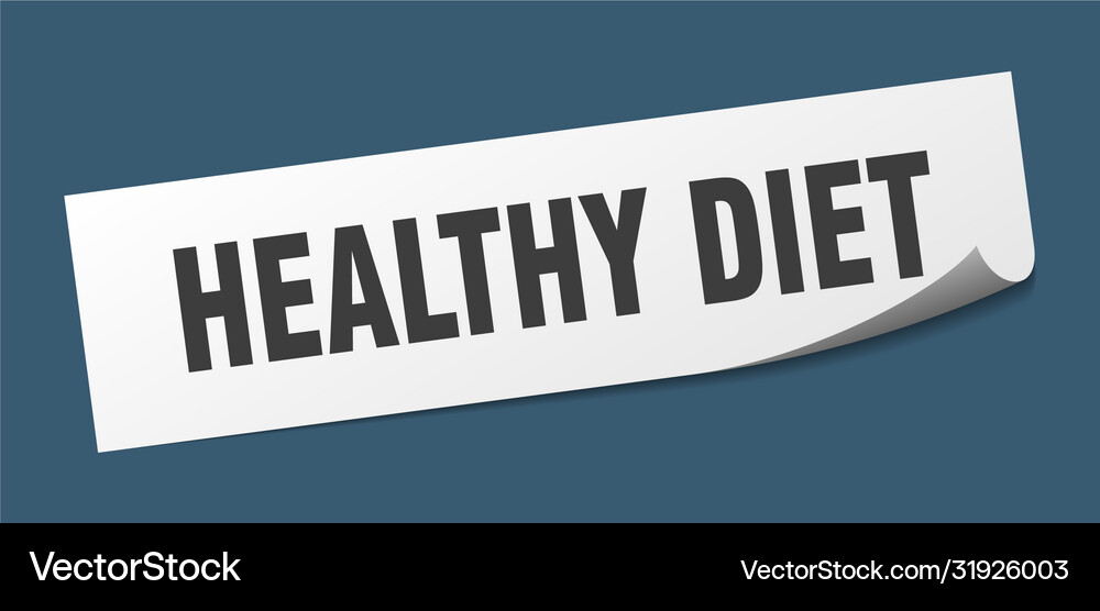 Healthy diet sticker square isolated Royalty Free Vector