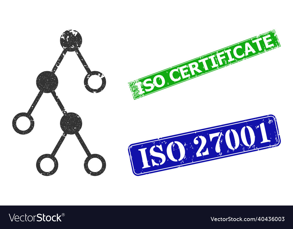 Hierarchy nodes textured icon and textured iso Vector Image